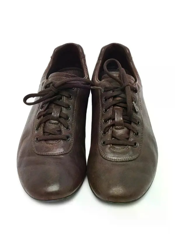 Prada Lace-up Leather Sneakers