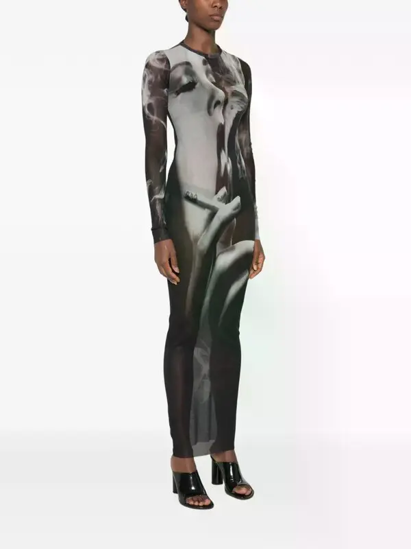 JEAN PAUL GAULTIER Crew Neck Long-sleeve Maxi Dress