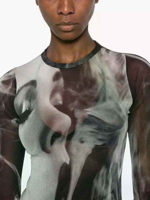JEAN PAUL GAULTIER Crew Neck Long-sleeve Maxi Dress
