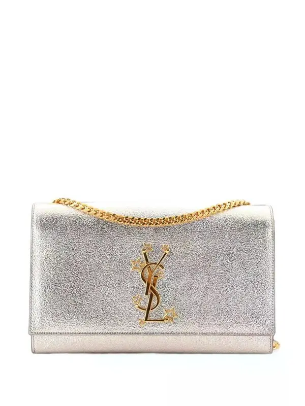 Saint Laurent Classic Monogram Stars Leather Medium Crossbody Bag - Metallic