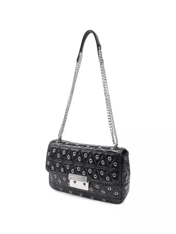 Michael Kors Sloan Eyelet-embellished Shoulder Bag - Black