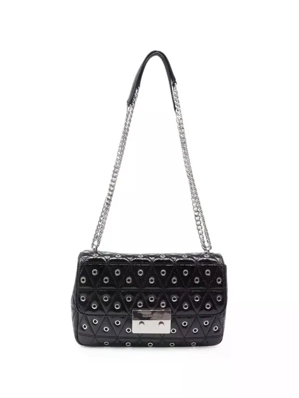 Michael Kors Sloan Eyelet-embellished Shoulder Bag - Black