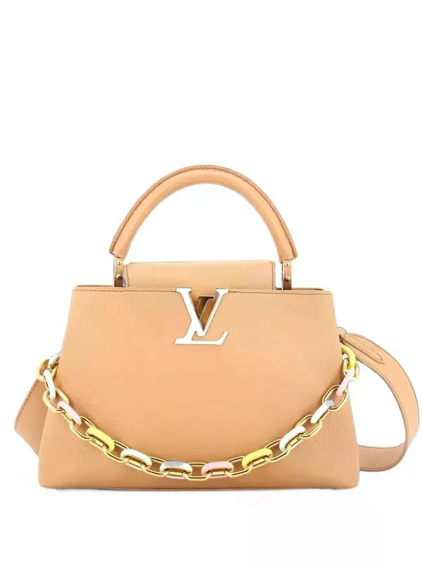 LOUIS VUITTON Capucines Resin Chain Bag Leather Mm Shoulder Bag