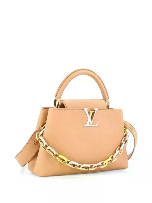 LOUIS VUITTON Capucines Resin Chain Bag Leather Mm Shoulder Bag