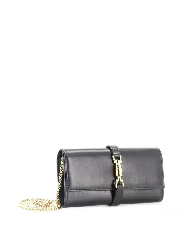 Gucci Jackie 1961 Continental Chain Wallet Leather Crossbody Bag - Black