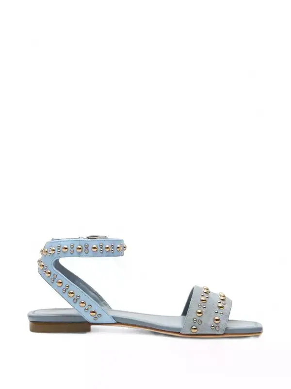 STUART WEITZMAN Perry Stud-embellished Sandals - Blue