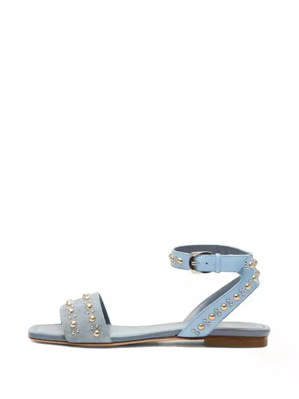 STUART WEITZMAN Perry Stud-embellished Sandals - Blue