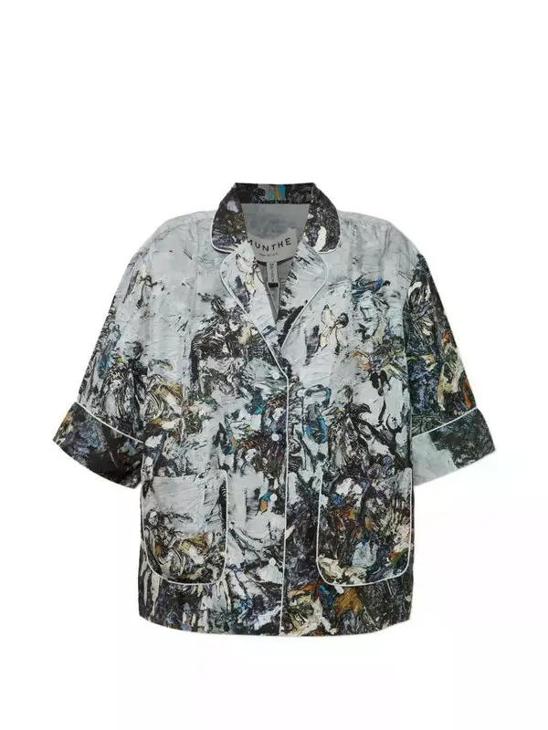 Munthe Vushi Printed Silk Shirt - Grey