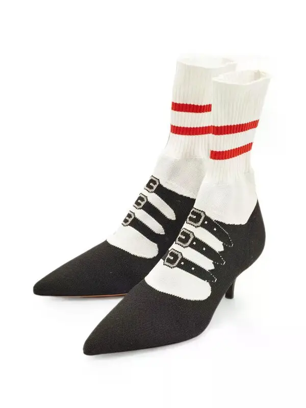 Marni Pointed-toe Sock-effect Ankle Boots