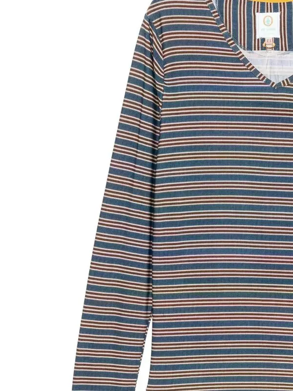 PIP STUDIO Striped V-neck Long-sleeve Top