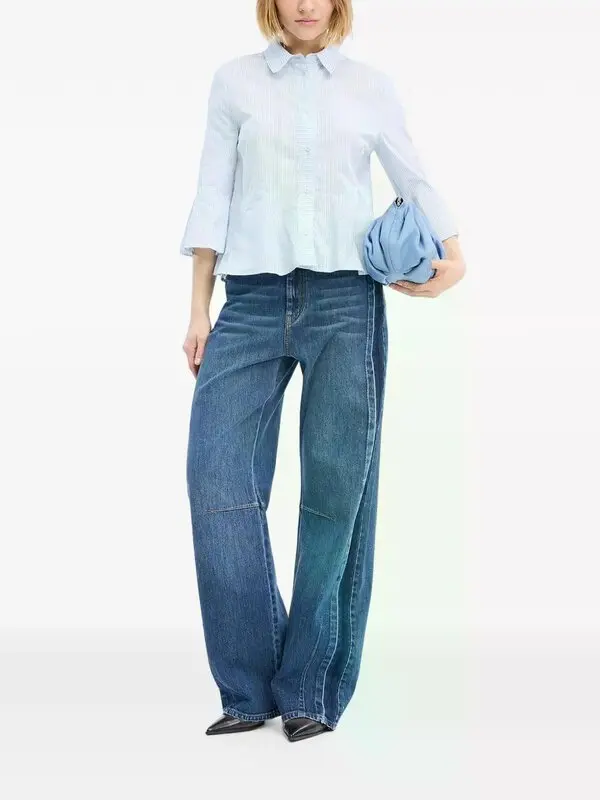 Munthe Veracity Striped Flared-sleeve Shirt