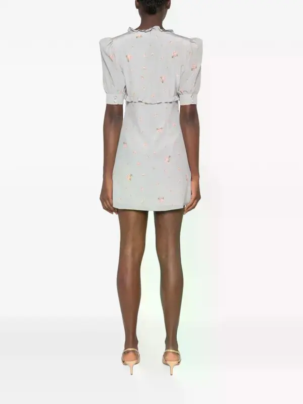 Alessandra Rich Ruffled Floral-print Mini Dress