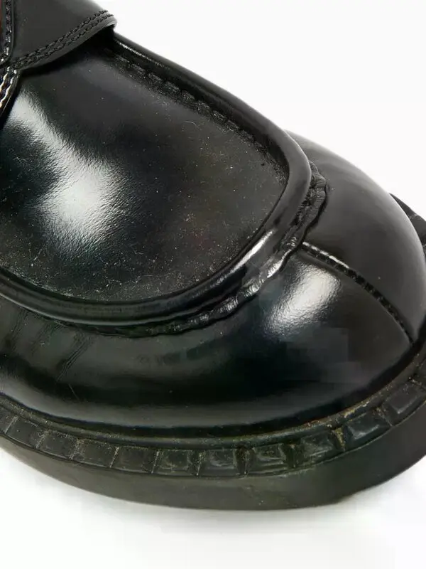 Prada Triangle Logo Leather Loafers