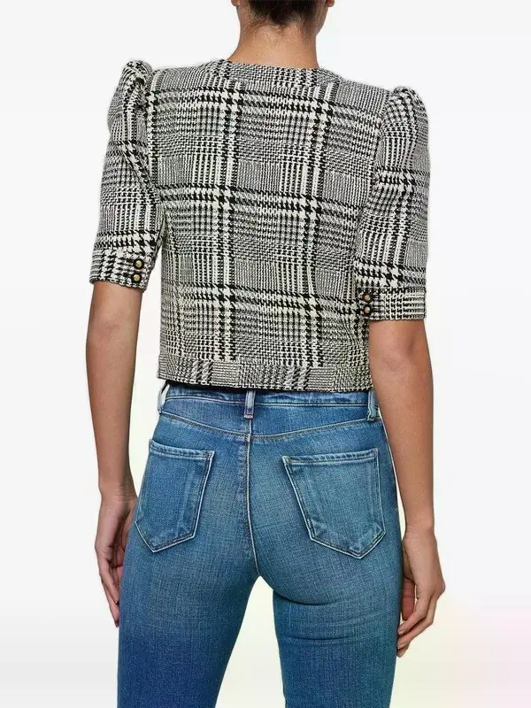 L'Agence Allegra Glen Plaid Cropped Jacket