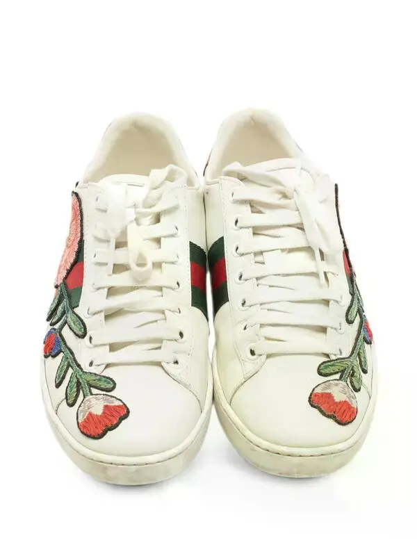 Gucci Ace Web Floral Embroidered Sneakers