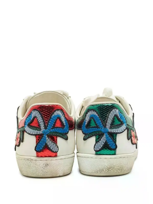 Gucci Ace Web Floral Embroidered Sneakers