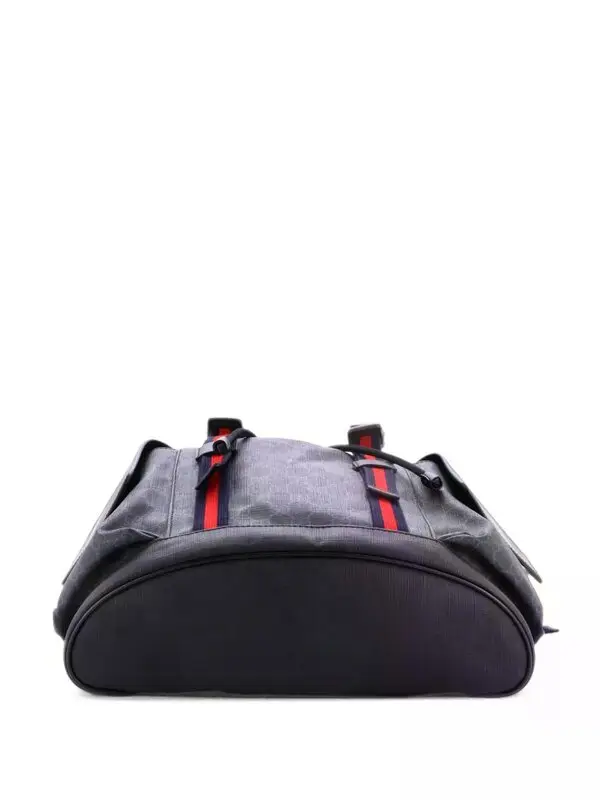 Gucci Double Pocket Buckle Gg Coated Canvas Large Backpack