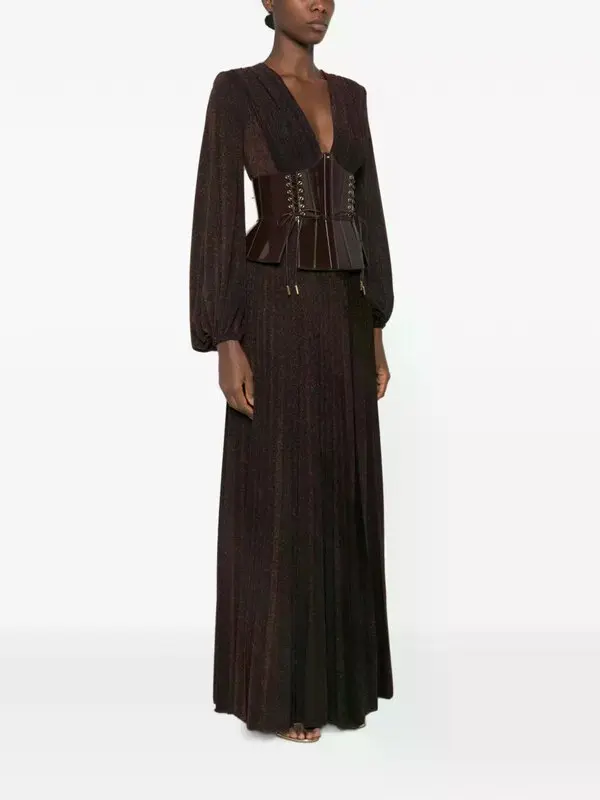 Elisabetta Franchi V-neck Maxi Dress - Brown
