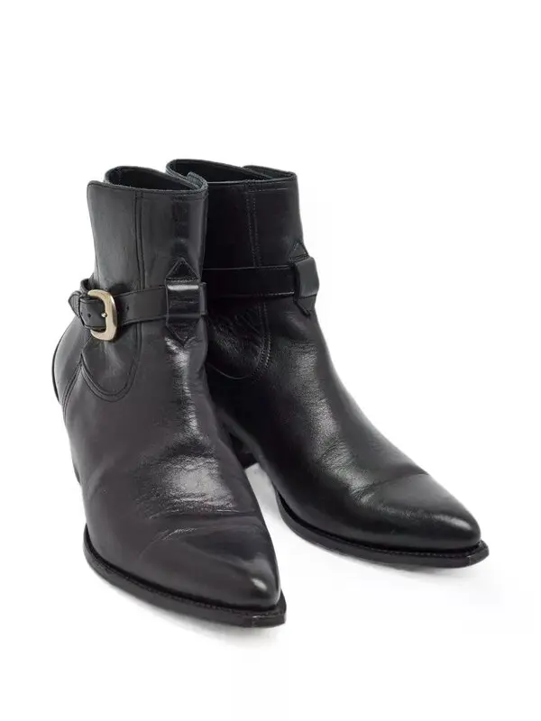 Celine Buckled Leather Ankle Boots