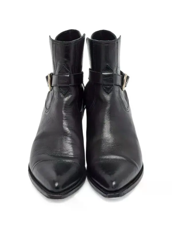 Celine Buckled Leather Ankle Boots