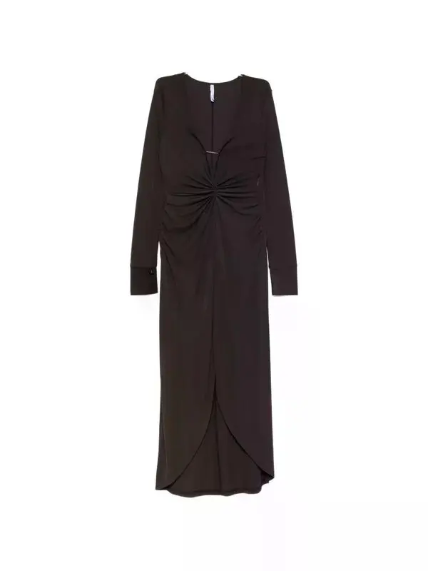 Imperial Twisted-waist Front-slit Dress