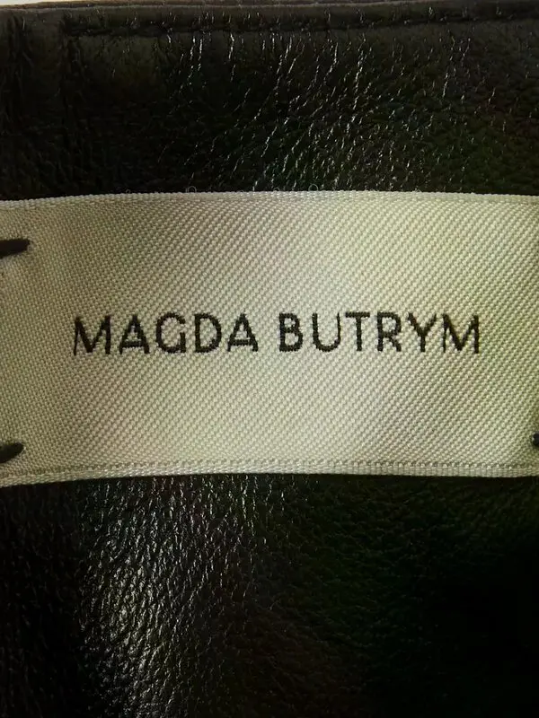 Magda Butrym Draped Leather Midi Skirt