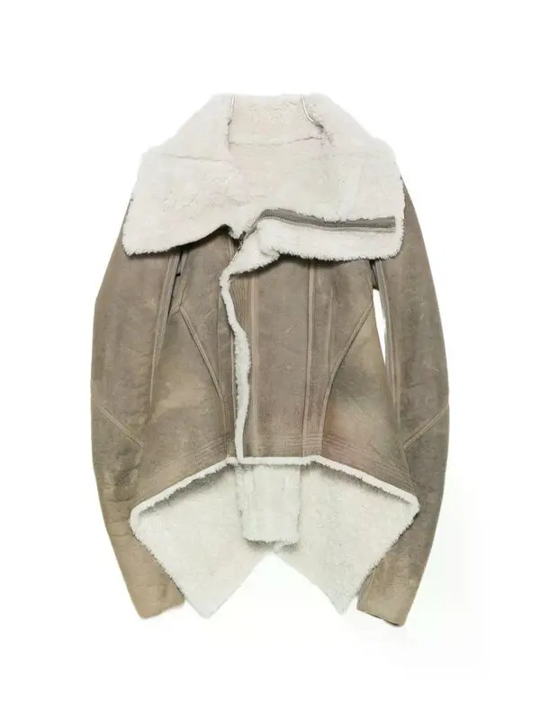 Rick Owens Shearling-lined Asymmetric Jacket - Grey