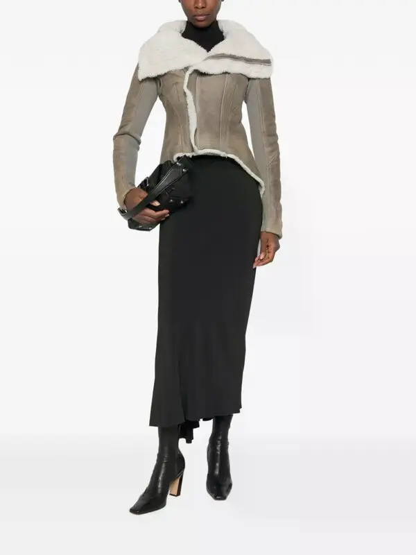 Rick Owens Shearling-lined Asymmetric Jacket - Grey