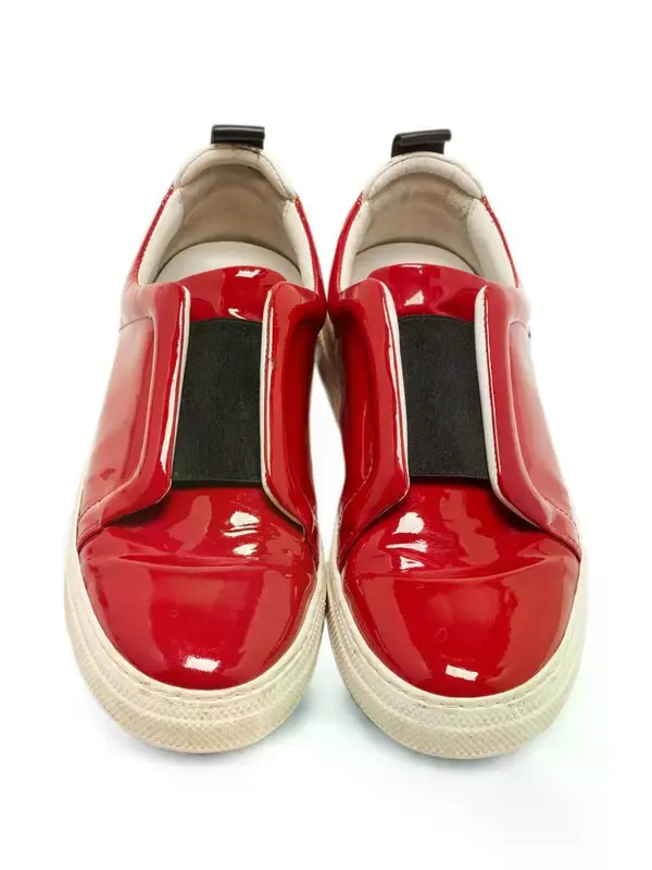 Pierre Hardy Patent Leather Slip-on Sneakers