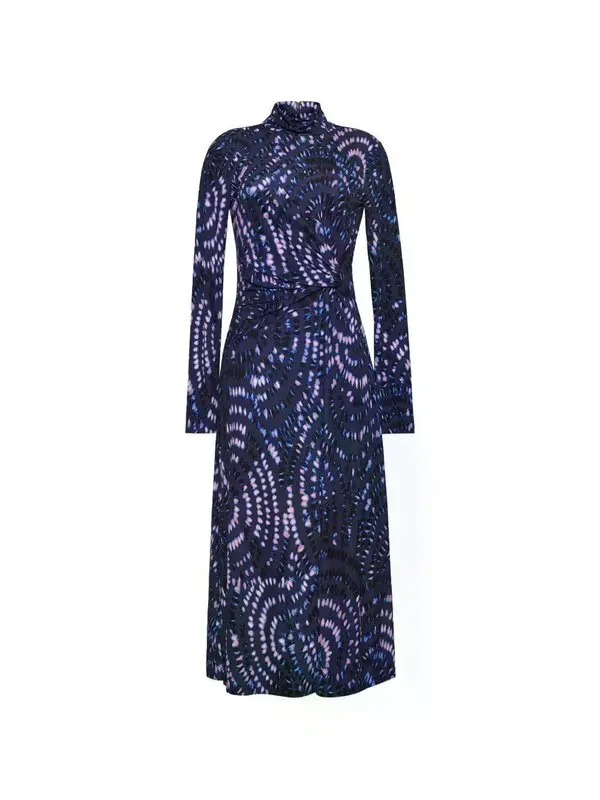 Cara Cara Hera Gathered Detail Midi Dress - Blue