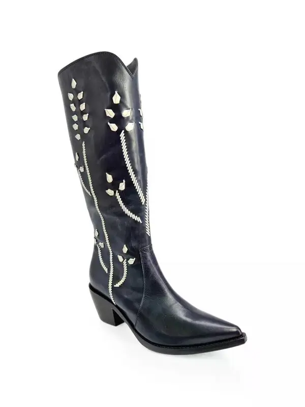 MADISON MAISON Tall Floral-embroidery Boots