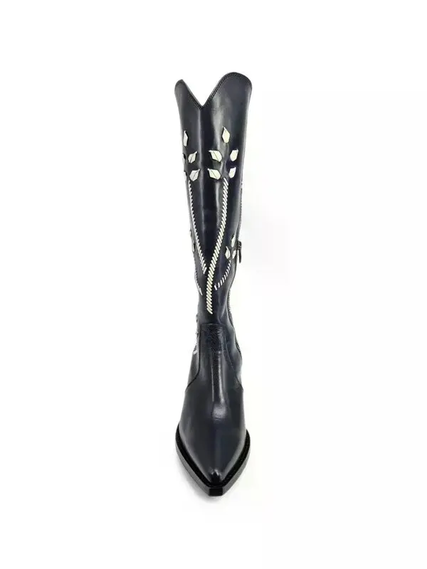 MADISON MAISON Tall Floral-embroidery Boots