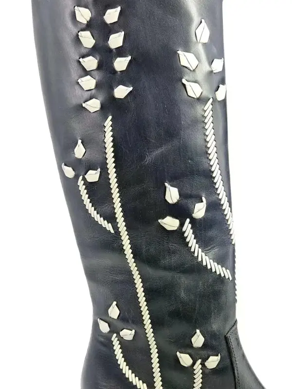 MADISON MAISON Tall Floral-embroidery Boots