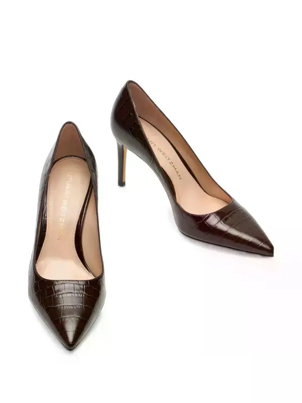 STUART WEITZMAN Power Crocodile-effect Pumps