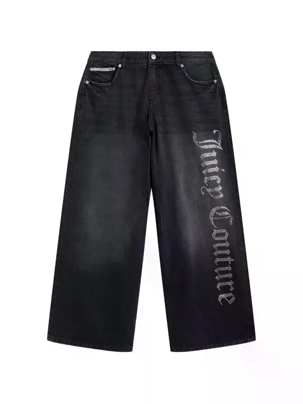 Juicy Couture Diamanté Wide-leg Jeans - Black