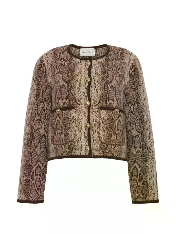 Cara Cara Bristol Snakeskin-print Cardigan - Brown