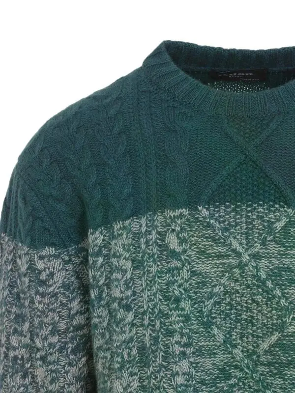Kiton Cable-knit Colour-block Sweater