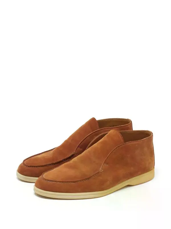 Loro Piana Open Walk Suede Ankle Boots - Brown
