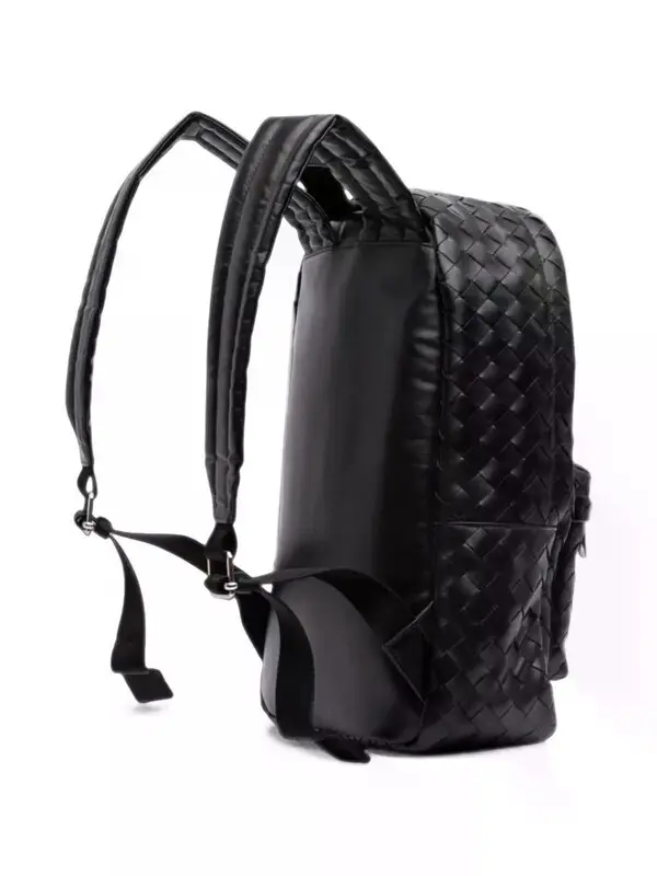 Bottega Veneta 2012-2026 Small Leather Intrecciato Backpack - Black