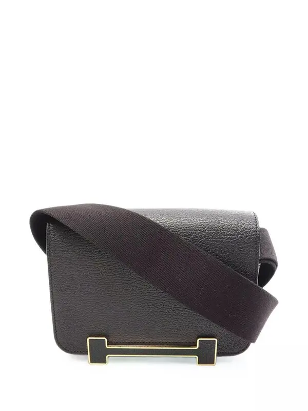 Hermès 2023 Chevre Mysore Geta Crossbody Bag - Black