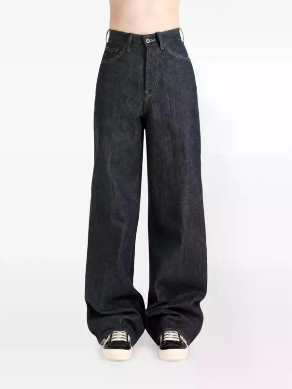 TAIGA TAKAHASHI Contrast-stitching Wide-leg Jeans - Blue