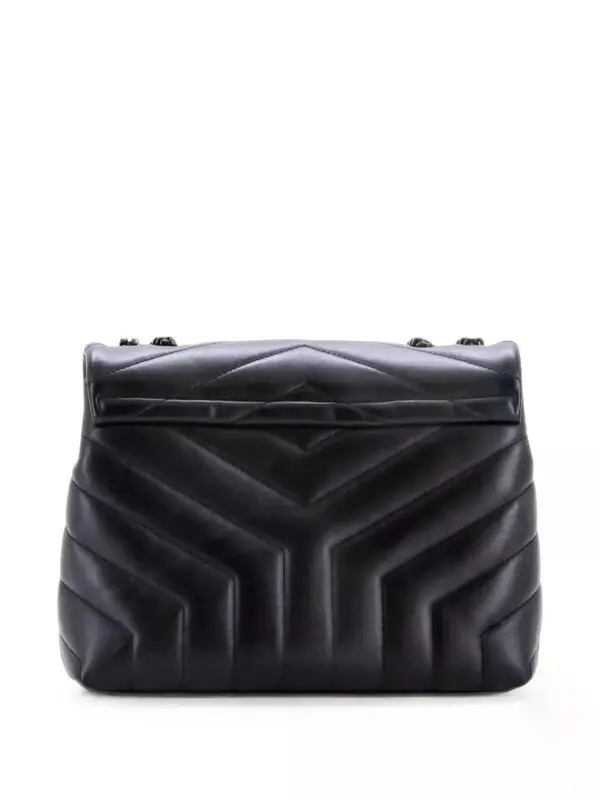 Saint Laurent Loulou Matelasse Chevron Leather Small Shoulder Bag - Black
