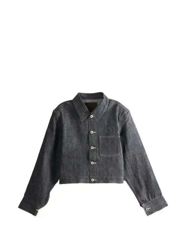 TAIGA TAKAHASHI Cropped Denim Jacket - Blue