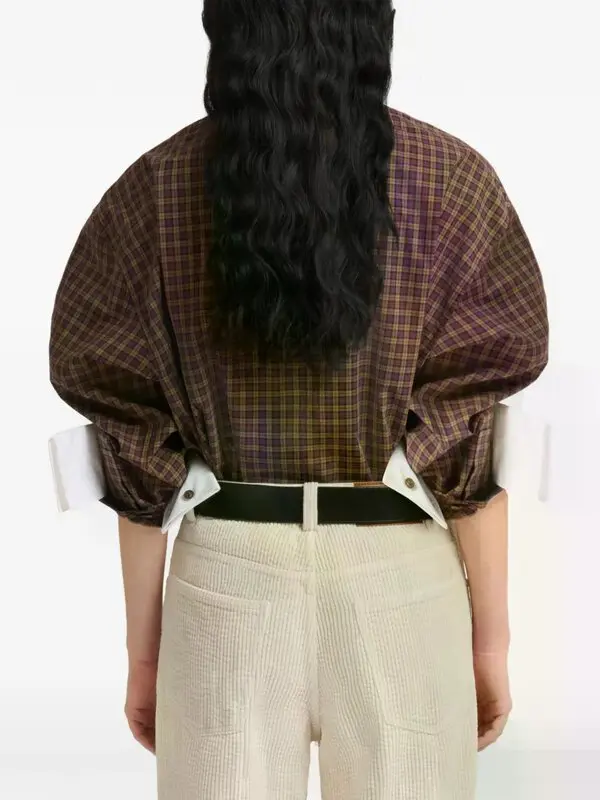 Marni Checked-poplin Shirt With Neck-tie