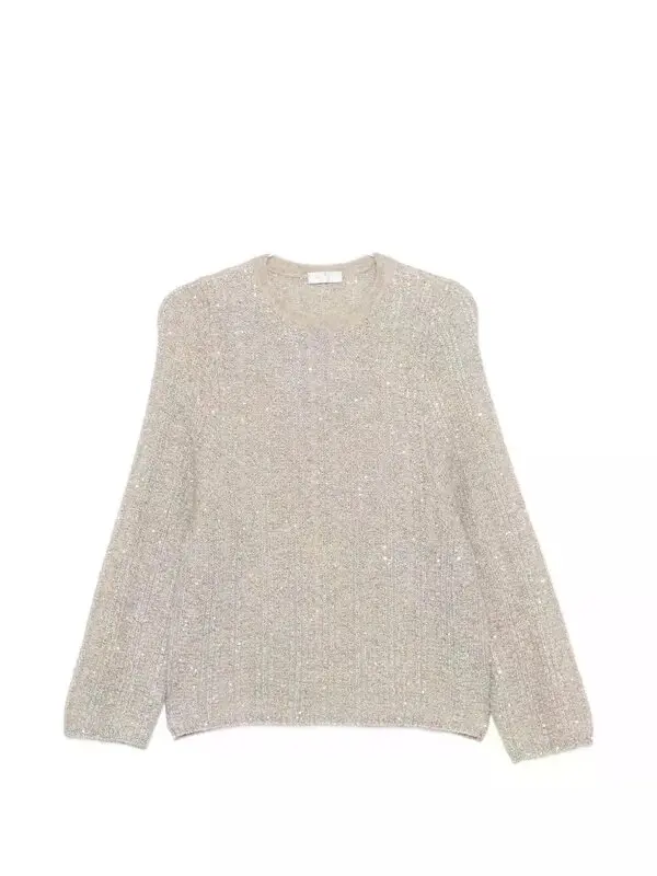 PANICALE Sequin-embellished Ribbed-knit Sweater