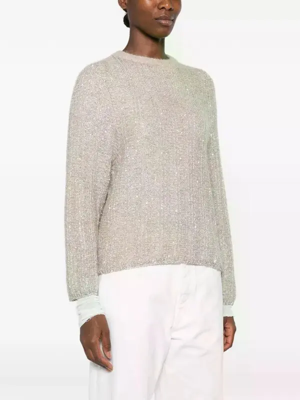 PANICALE Sequin-embellished Ribbed-knit Sweater