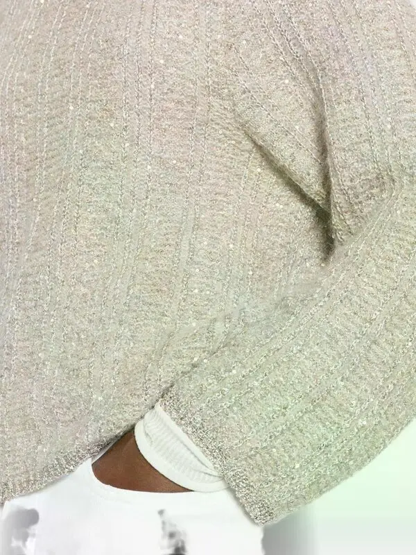 PANICALE Sequin-embellished Ribbed-knit Sweater