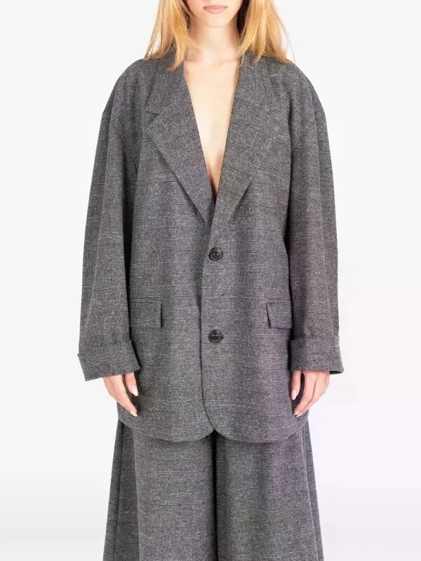 SOCIETE ANONYME Checked Wool Blazer