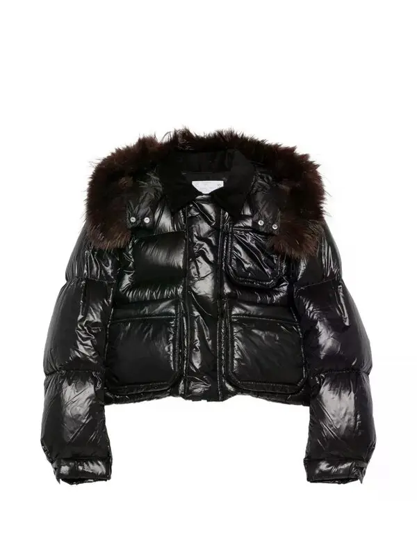 Sacai Down Jacket With Fur Trim