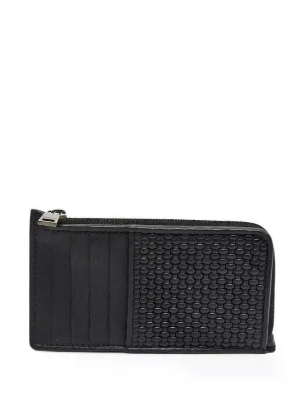 Ermenegildo Zegna Pellettessuta Zip Card Case - Black